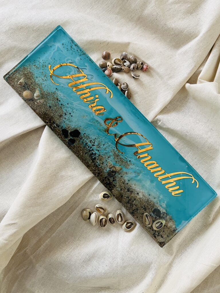 Customised Resin Name Plate in beach theme - mintorie